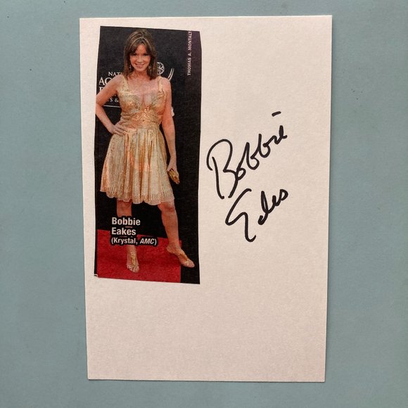 Autograph | Other | Bobbie Eakes Signed Index Card 4x6 Krystal Carey On The Abc Soap All My ...